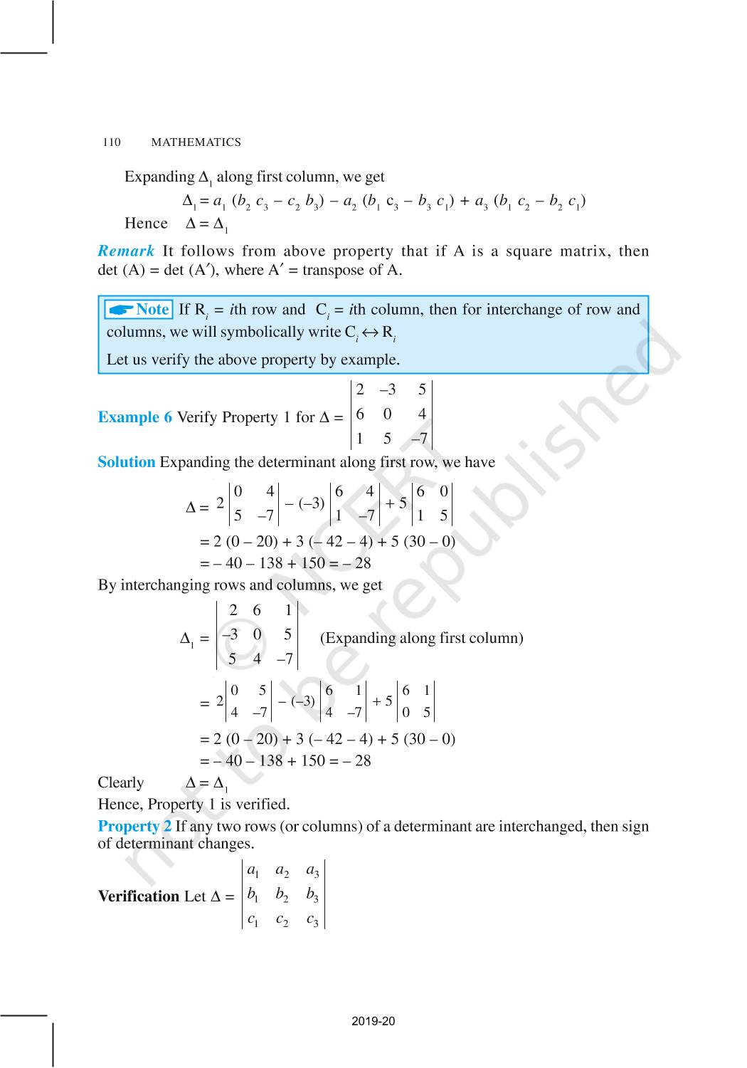 Determinants - NCERT Book of Class 12 Mathematics Part I